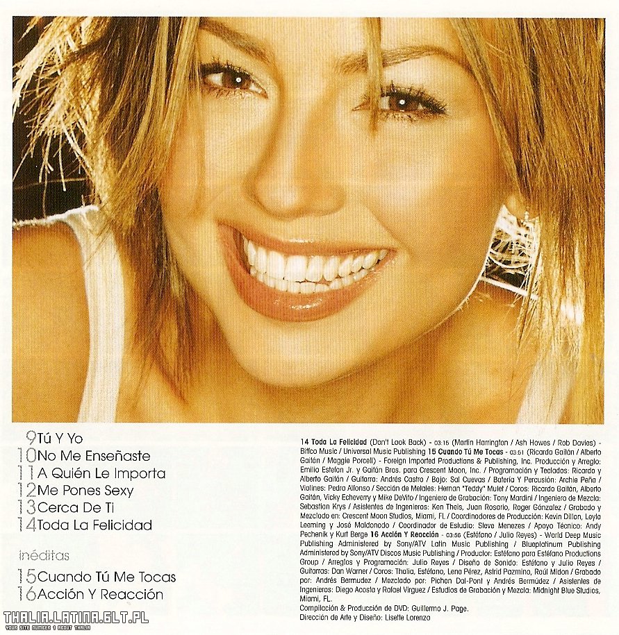 Encarte: Thalía - Greatest Hits - Encartes Pop