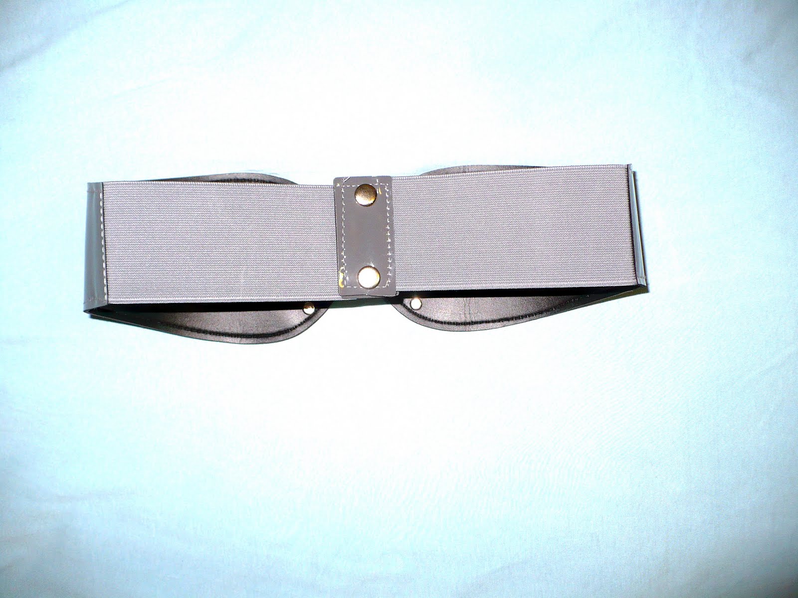 Curea: Curea de dama gri foarte lata elastica si piele model fluture