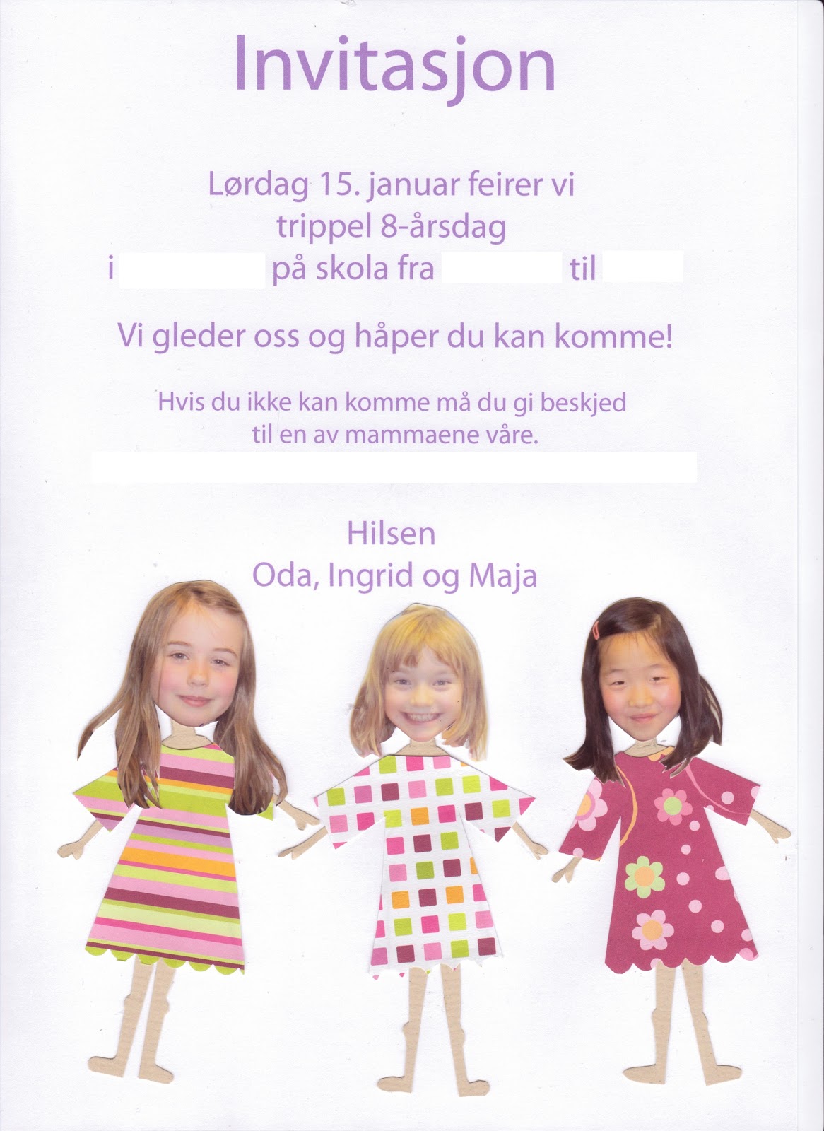 Siljes Blogg: Bursdagsinvitasjon...