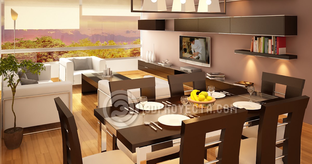 Vistas en 3D Sala comedor para Edificio Verona ~ Vistas 3D Lima Perú ...