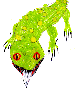 How To Draw A Yellow Spotted Lizard From Holes