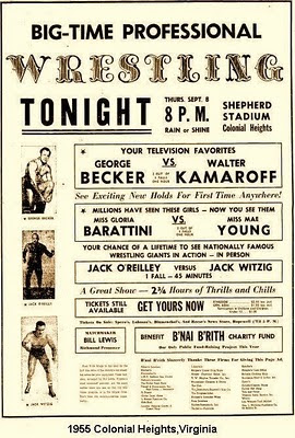 All Star Championship Wrestling: Colonial Heights,VA Sept. 8,1955