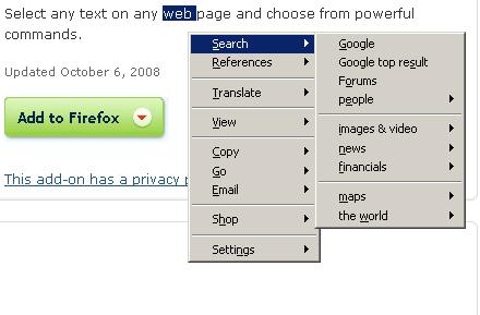 Hyperwords Firefox add on – Play with words « open or free softwares