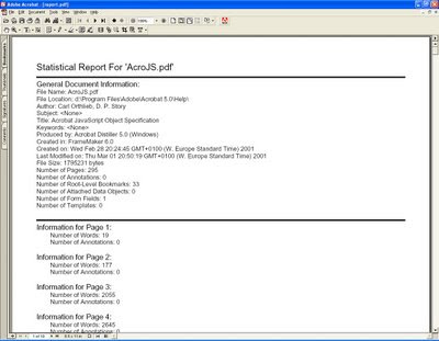 Custom-made Scripts for Adobe® Products: Acrobat -- Create Statistical ...