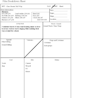 Film Media Coursework: film breakdown sheet