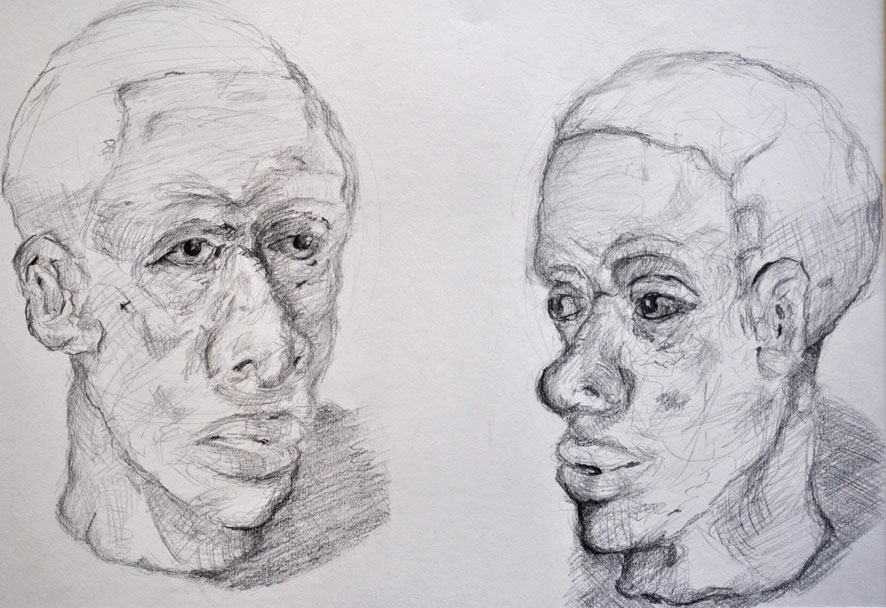 1072474760: Portraits - Clay Head Sketch