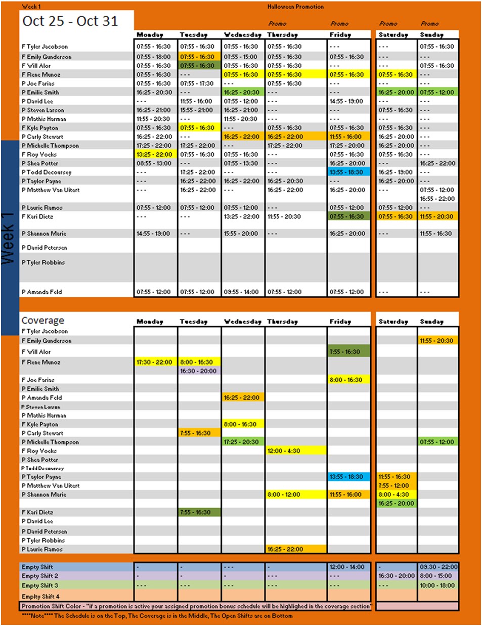 Call Center Schedule
