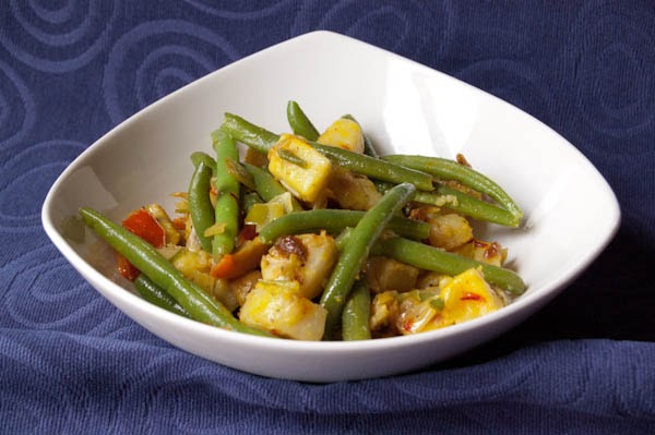 Hippo Flambé: Saffron Green Bean Hash