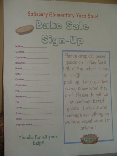 The Pleasures Of My Life!: Bake Sale