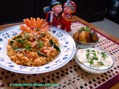 Flavours and Tastes: Tomato Rice - Lalitha's recipe