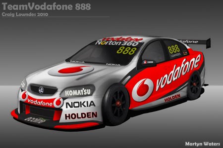 Martyn Waters Livery Designs: Craig Lowndes TeamVodafone 888 Commodore 2010