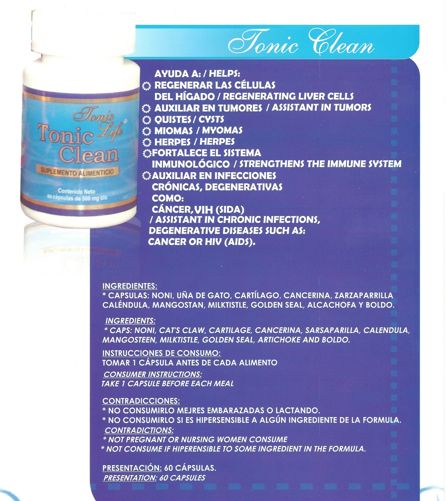 Tonic life natural products: TONIC CLEAN CAPSULES