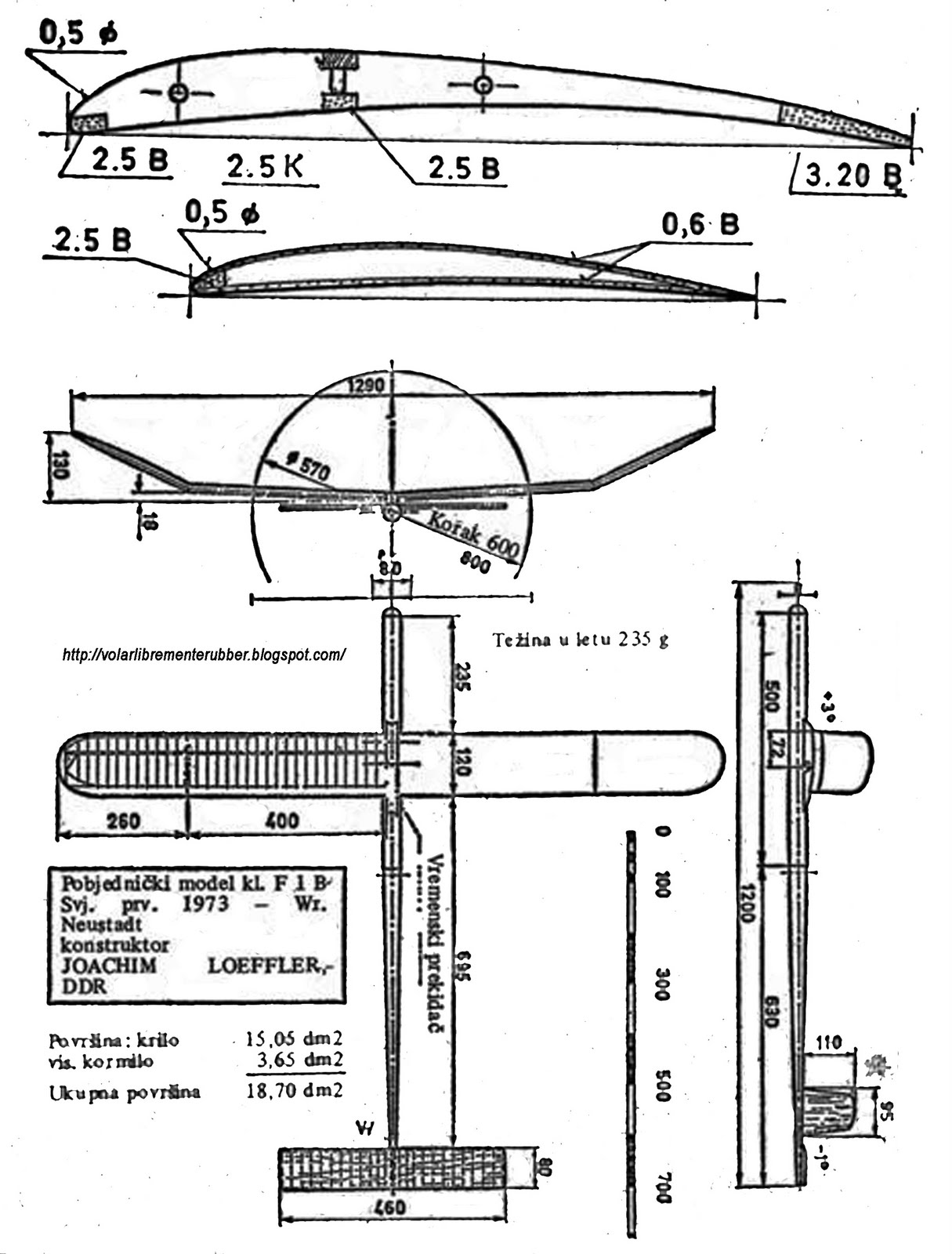 Volar Librememente Free Flight Rubber Models: KL F1B de Joachim Loffler ...