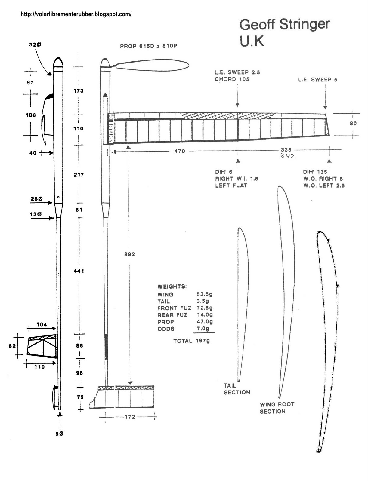 Volar Librememente Free Flight Rubber Models: F1B de Geoff Stringer ...
