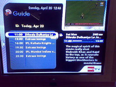 Pictures of Big TV's Set Top Box and Interface