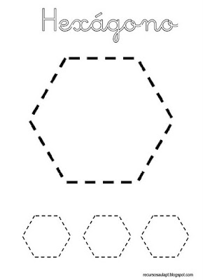 FORMAS GEOMÉTRICAS - EL HEXÁGONO : FICHAS PARA NIÑOS