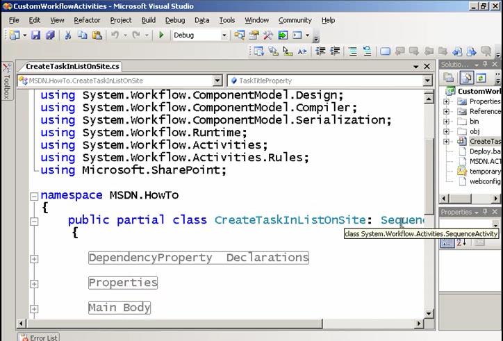SharePoint ........: Building the Custom Activities for Workflow