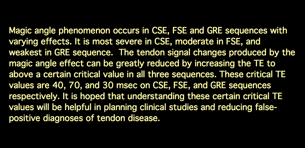 MRI BLOG: Magic Angle Phenomenon