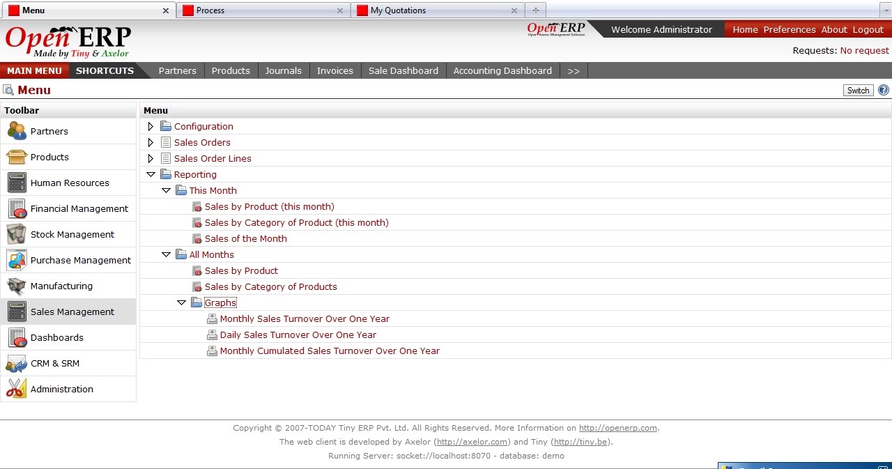 Open Source Software: Open ERP sales Module Screenshots