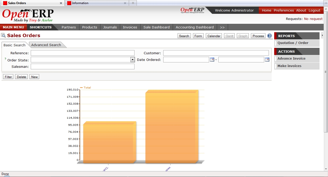 Open Source Software: Open ERP sales Module Screenshots