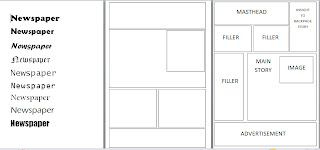 A2 Media: Newspaper Planning - Fonts and Layout Design.