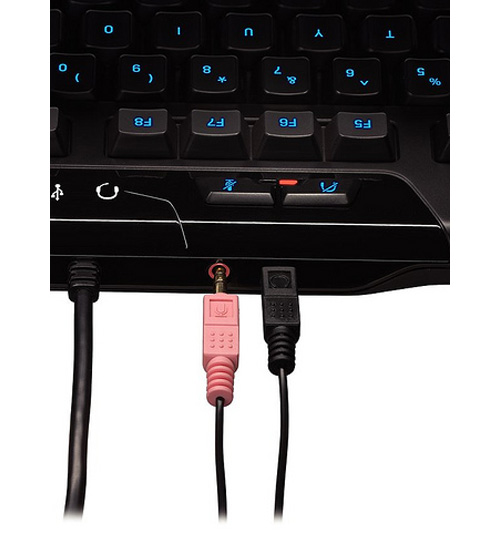 computer: Logitech G110 Gaming Keyboard with red and blue backlighting LEDs
