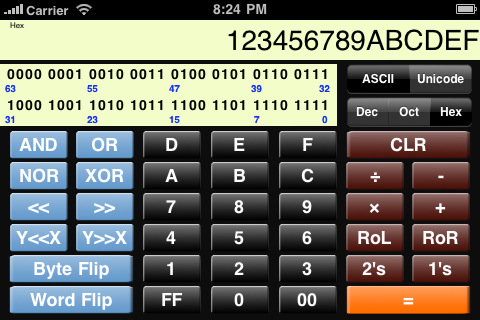 iPhone Bite: iPhone Apps: Calculator (Programmer)