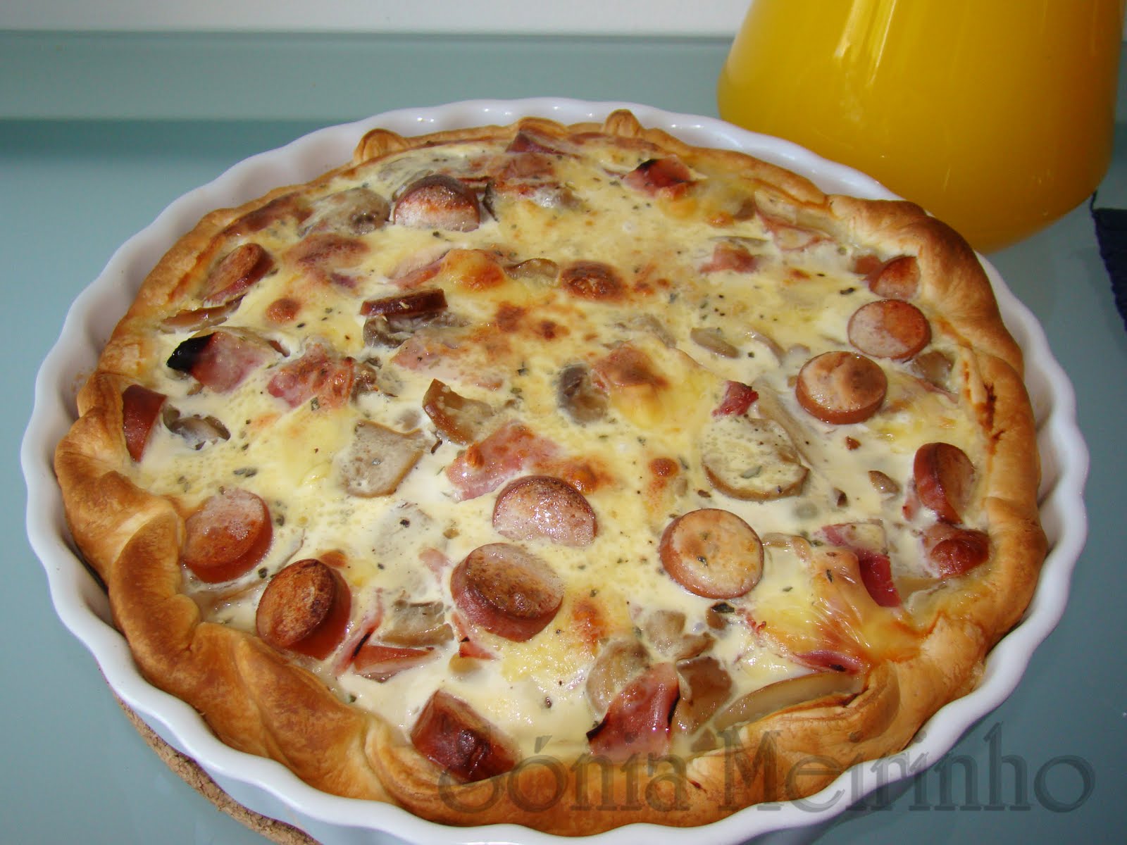 Sónia Meirinho: Tarte Salgada de Salsichas, Fiambre e Cogumelos