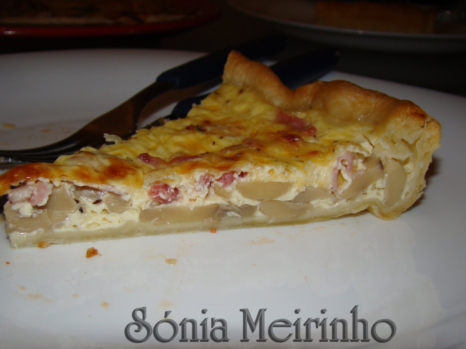 Sónia Meirinho: Tarte Salgada de Fiambre, Cogumelos e Bacon
