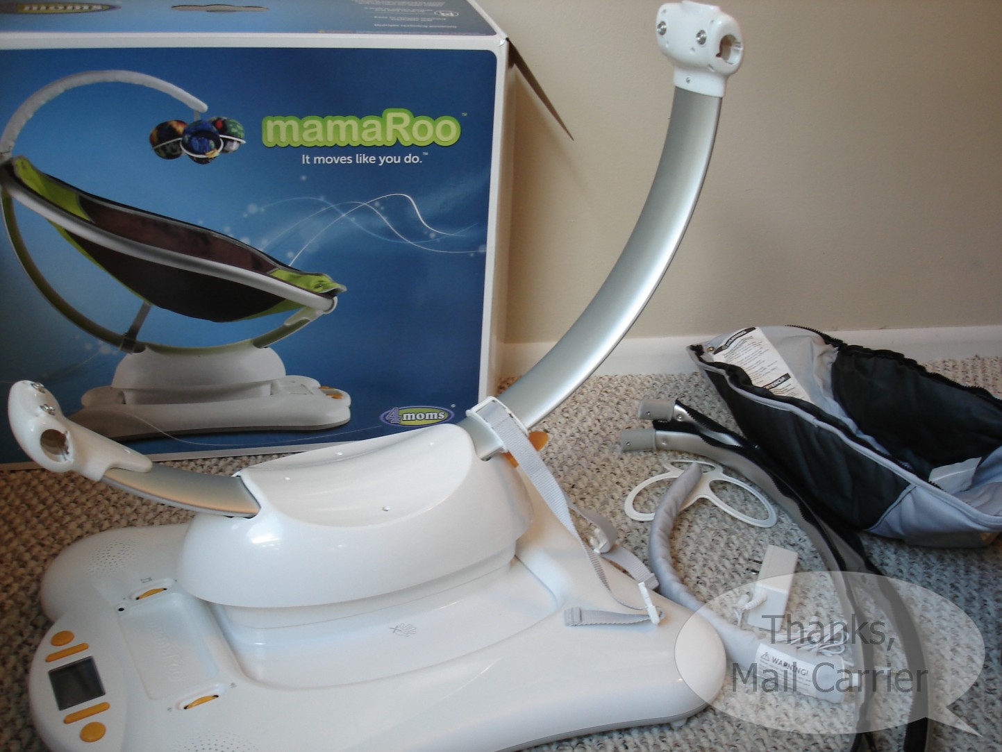 Thanks, Mail Carrier | Anniversary Bash #1: 4moms mamaRoo {Review ...