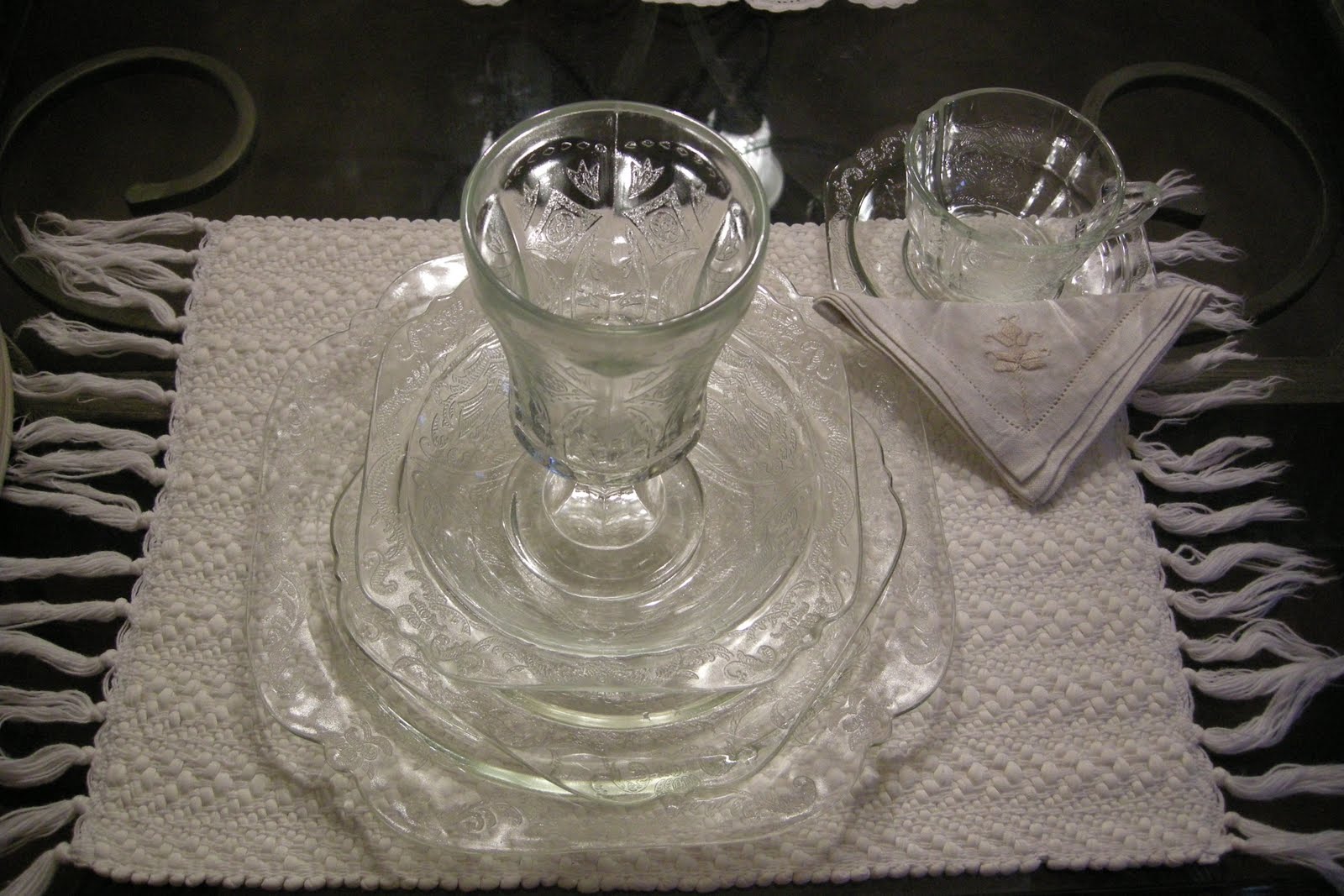 Domestic Diva At Work: 33rd Tablescape - Depression Glass Recollection