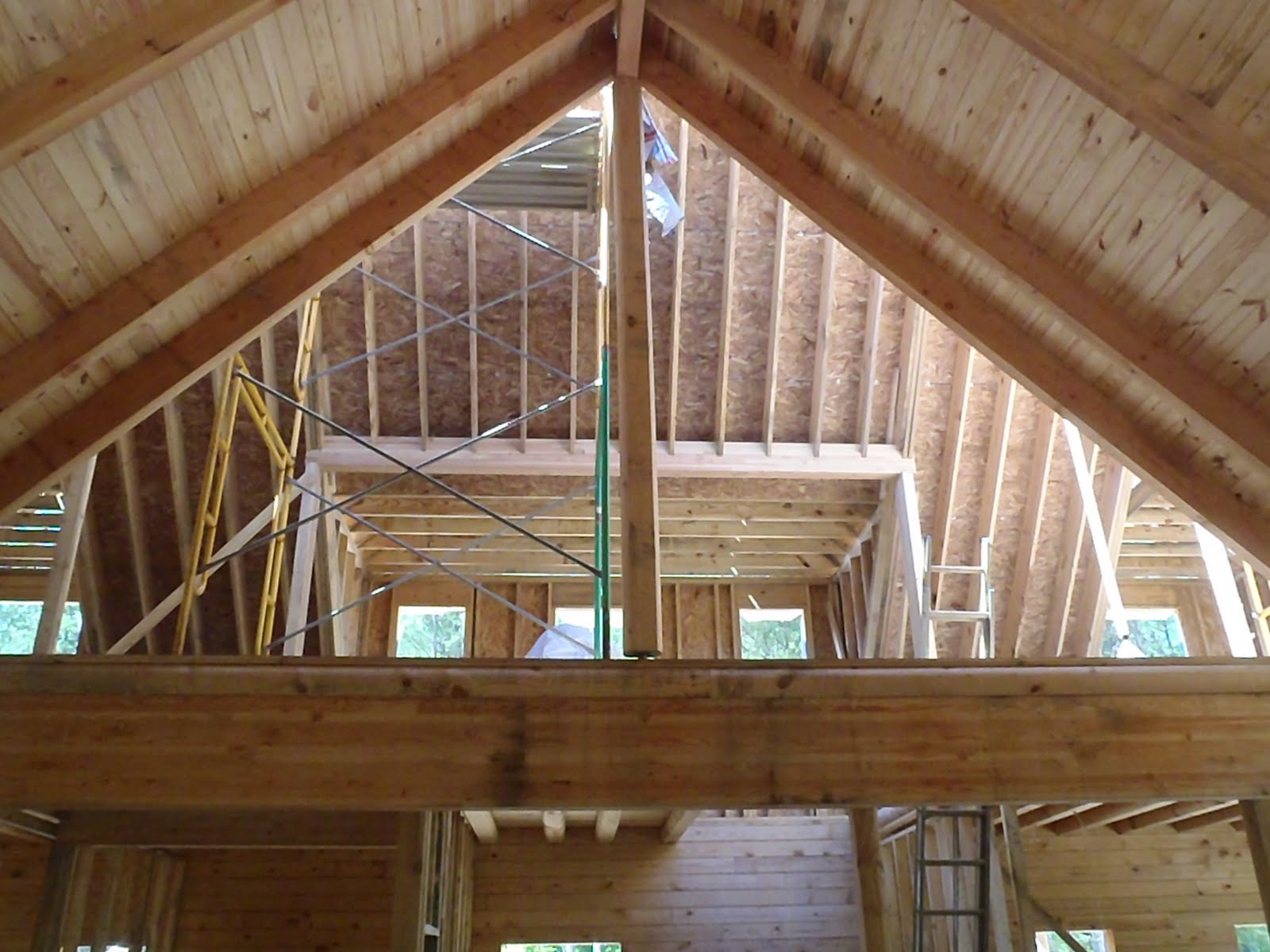 Construction of our log home: A Roof Overhead