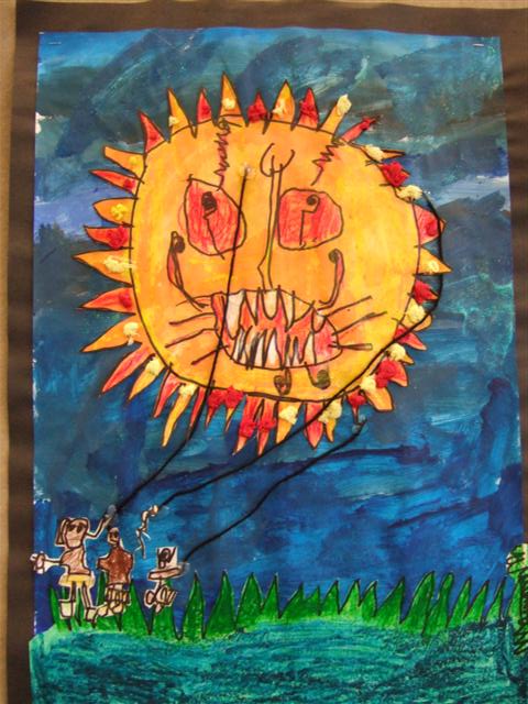 Room 18 Meadowbank School: Maui and the Sun Art