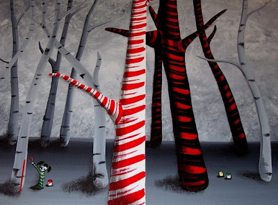 four-eyes rella: Painting A Candy Cane Forest