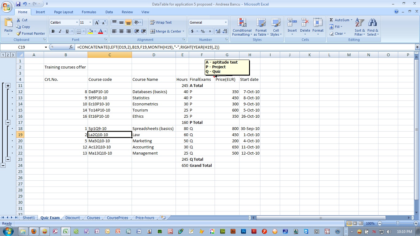 Economic Informatics: Excel Practice file for application 5