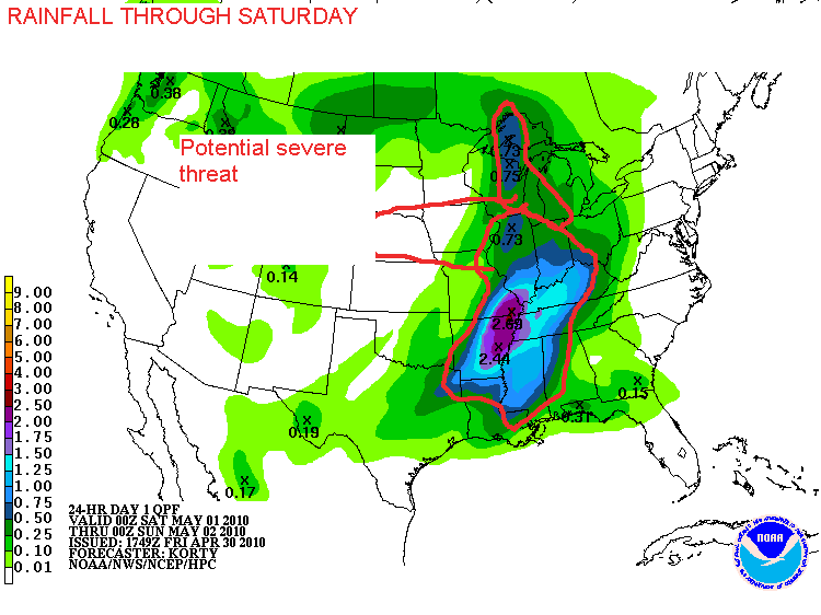 The Weather Centre: Rainfall map through Saturday (tomorrow)