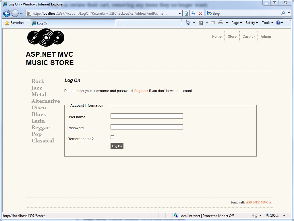MVC Music Store - Tutorial