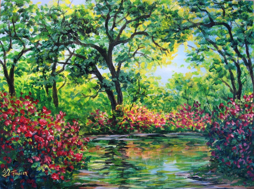 Fawn's Paintings: Spring, Impressionism landscape,Garden, Flowers, 9x12 ...