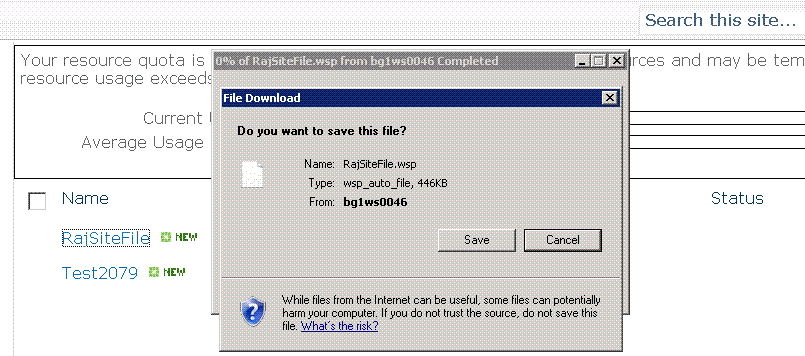 Gowdra Gadhla: SharePoint 2010 - Site Template is now saving as wsp