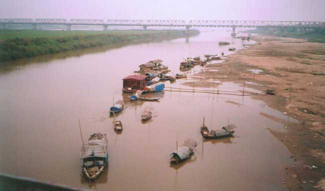 The Red river- peach silk across Hanoi