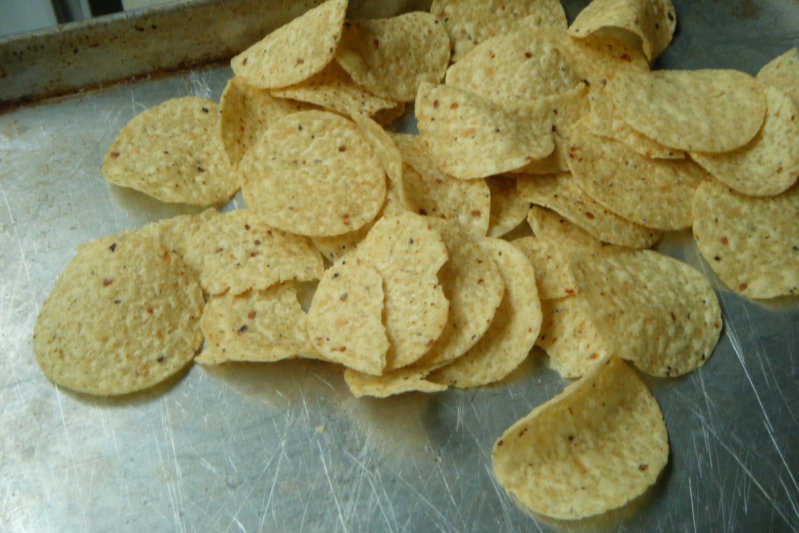 What About Pie: Refried beans and cheddar cheese chips