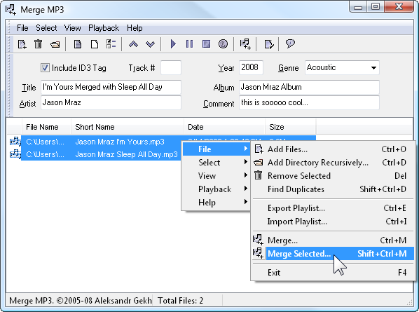 जिजीविषा: Merge MP3 : A Tool That Merge MP3 Files