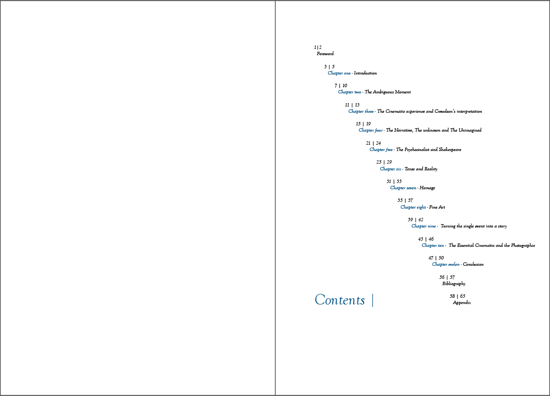 DESIGN PRACTICE: Bibliography / Appendix / Contents
