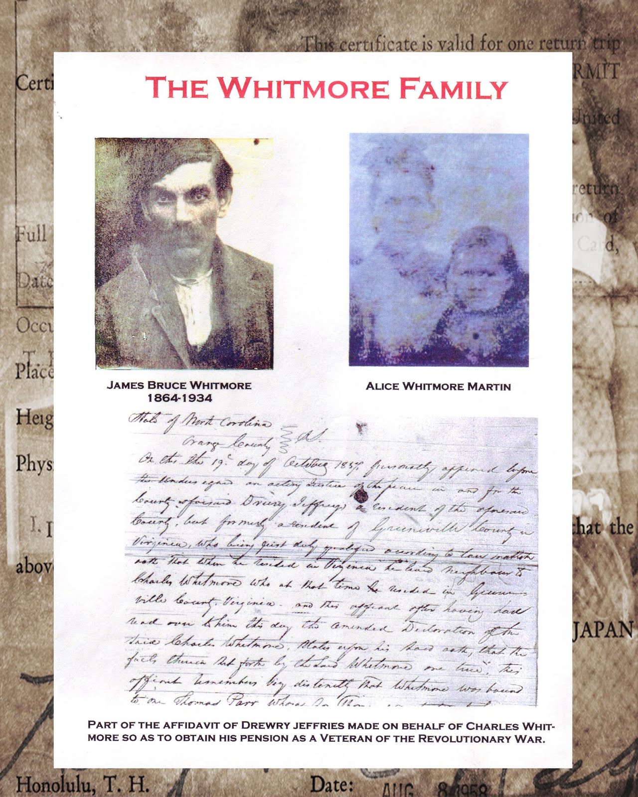 Martin Whitmore Family History