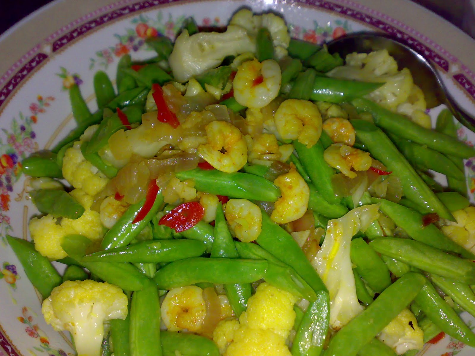 Parapara's Cook Book: Sayur Buncis, Bunga Kobis & Udang Kertas