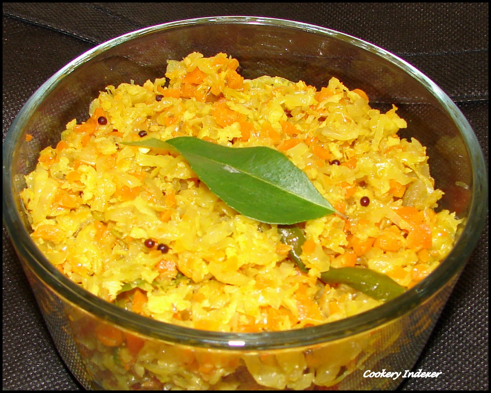 ! Regional Indian Cuisine Blogroll !: Cabbage Carrot Stir-fry (Thoran)
