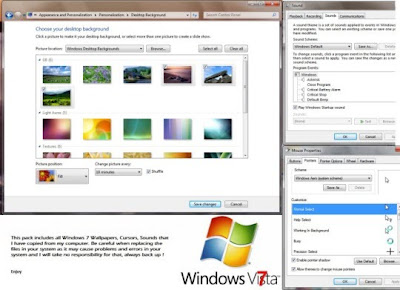 Theme Styles: Free Windows 7 Cursors, Wallpapers, Sounds