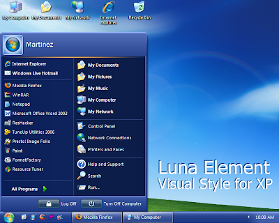 Theme Styles: Free Luna Element Visual Style for Windows XP