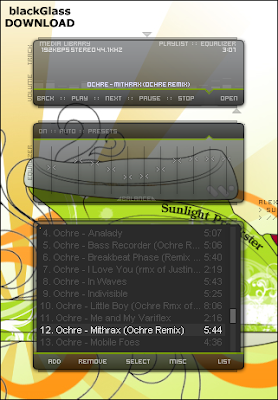 Theme Styles: Free Black Glass Skin for Winamp Modern