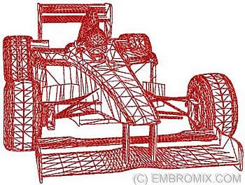 Formula-1 embroidery design
